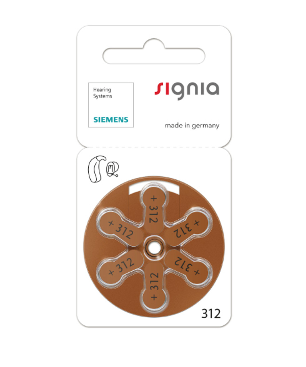Size 312 batteries - Signia brand
